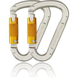 Kletterkarabiner, selbstsichernde Karabinerhaken aus Aluminium, robuste Karabiner zum Klettern, Abseilen