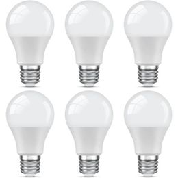 LED E27 Kaltweiß, 9 W entspricht 60 W, 6000 K, 806 lm, Standard-A60-Glühbirne mit Schraubsockel, nicht dimmbar, kein Flimmern, 220 V–240 V, für