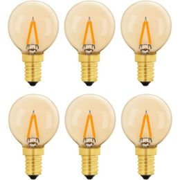 G40 Vintage Mini E14 LED-Glühbirne 1 w, bernsteinfarbene Edison-Ersatz-E14-Glühbirne 10 w für dekorative Lichter, Warmweiß 2200 k, nicht dimmbar,