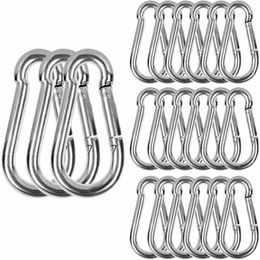 10 Stück M6 Hochleistungskarabiner, Edelstahlkarabiner, 120 kg/260 lb Tragfähigkeit, 304 drehbarer Karabinerhaken, 60 mm x φ6 mm