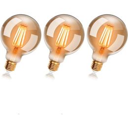 6 w Edison Vintage G80 LED-Lampen, Warmweiß 2200 k E27, entspricht 48 w Glühlampe, Retro-Glühlampe, Retro-Antik-Dekorationslampe, nicht dimmbar,