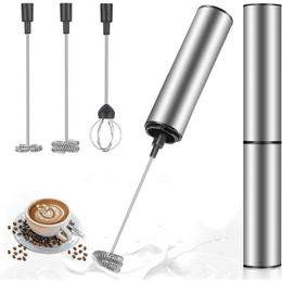 Elektrischer Milchaufschäumer, wiederaufladbarer USB-Milchaufschäumer, Mini-Schläger, Edelstahl-Mixer für Kaffee, Sahne, Cappuccino