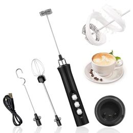 Elektrischer Milchaufschäumer, wiederaufladbarer USB-Milchaufschäumer und Mini-Elektro-Schneebesen, für Kaffee, Sahne, Cappuccino, Latte, Cocktails,