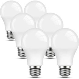 Set mit 6 warmweißen E27-LED-Glühbirnen, 9 W, entspricht 60 W, 2700 K, Standard-A60-Glühbirne mit Schraubsockel, nicht dimmbar, 220 V–240 V, für