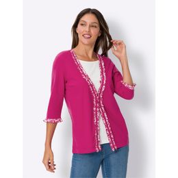 WITT Damen 2-in-1-Shirt mit R&uuml;schen, fuchsia-ecru, Gr&ouml;&szlig;e 44