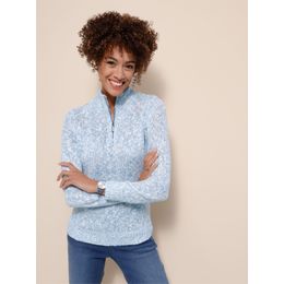 WITT Damen Strickpullover mit Effekt-Garn, himmelblau-meliert, Gr&ouml;&szlig;e 52