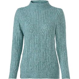 CR&Eacute;ATION L Damen Langarm-Pullover mit Kelchkragen ozean-meliert Gr&ouml;&szlig;e 36