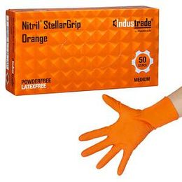 Industrade® unisex Einmalhandschuhe Nitril® StellarGrip Orange orange Größe M 50 St.