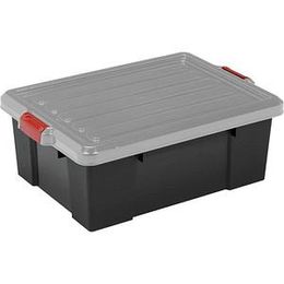 IRIS OHYAMA DIY SK-430 Aufbewahrungsbox 43,0 l schwarz, grau, rot 44,6 x 63,5 x 23,0 cm