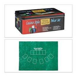 Relaxdays Poker-Set TEXAS HOLD'EM Kartenspiel