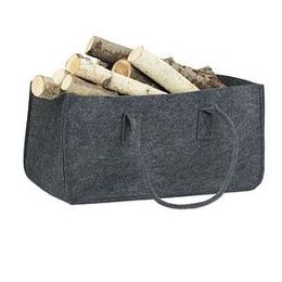 Relaxdays Kaminholztasche 27,0 l anthrazit 25,0 x 50,0 x 25,0 cm