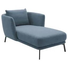 Schöner Wohnen Chaiselongue SCHÖNER WOHNEN-KOLLEKTION "Pearl - 5 Jahre Hersteller-Garantie, auch in Bouclé" Sofas Gr. B/H/T: 101 cm x 71 cm x 161 cm, Velours, blau (blaugrau) Maße (BHT): 10171161 cm, Füße aus Metall