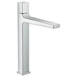 Waschtischarmatur Hansgrohe "Metropol" Armaturen Gr. H/T: 34,5cm x 24,4cm, silberfarben (chrom) 26cm, Select für Aufsatzwaschtische mit Push-Open Ablaufgarnitur,chrom