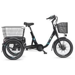 E-Bike Telefunken "TC500" E-Bikes Gr. 46cm, 20 Zoll (50,80cm), schwarz Pedelec, Elektrofahrrad für Damen u. Herren