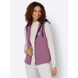 WITT Damen Sweatweste mit Schriftzug-Bindeband, violett, Größe 40