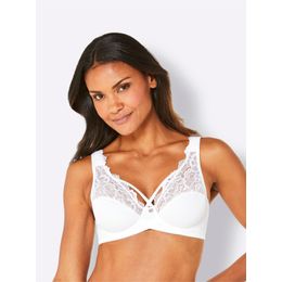 wäschepur wäschepur Damen Entlastungs-BH mit Bügel mit transparenter Spitze, weiß, Größe 95C