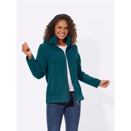WITT Damen Fleecejacke mit abnehmbarer Kapuze, petrol, Gr&ouml;&szlig;e 38