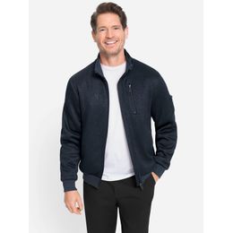 Marco Donati Herren Strickfleece-Jacke, dunkelblau-meliert, Gr&ouml;&szlig;e 44/46