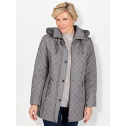 WITT Damen Steppjacke mit Pelz-Imitat, grau, Größe 40