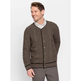 Marco Donati Damen Strickjacke, dunkeltaupe-meliert, Größe 54