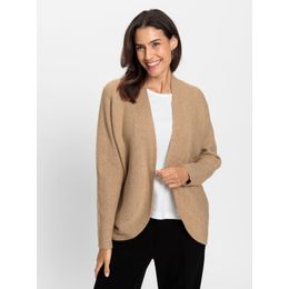 WITT Damen Strickjacke in Melange-Qualit&auml;t, camel-meliert, Gr&ouml;&szlig;e 40