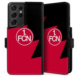 DeinDesign Galaxy S21 Ultra 5G Handy Klapph&uuml;lle Handyh&uuml;lle aus Kunst Leder schwarz Flip Case 1. Fcn 1. Fc N&uuml;rnberg Merchandise Sideflip mit Lasche