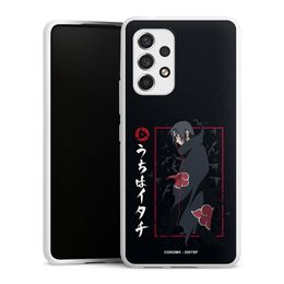 DeinDesign Galaxy A53 5G Handy Silikon H&uuml;lle Case wei&szlig; Handyh&uuml;lle Itachi Uchiha Official Licensed Product Naruto Shippuden Silikon Case