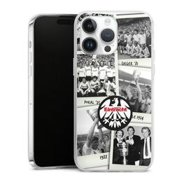 DeinDesign iPhone 14 Pro Max Handy Silikon H&uuml;lle Case transparent Handyh&uuml;lle Retro Official Licensed Product Eintracht Frankfurt Silikon Case