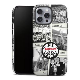 DeinDesign iPhone 16 Pro Max Handy Panzer Handyh&uuml;lle robuste Outdoor H&uuml;lle Schutzh&uuml;lle gl&auml;nzend Retro Official Licensed Product Eintracht Frankfurt Tough Case