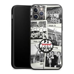 DeinDesign iPhone 12 Pro Handy Premium Silikon H&uuml;lle Handyh&uuml;lle schwarz Case Retro Official Licensed Product Eintracht Frankfurt Silikon Premium Case