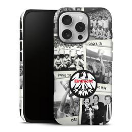 DeinDesign iPhone 16 Pro Handy Panzer Handyh&uuml;lle robuste Outdoor H&uuml;lle Schutzh&uuml;lle gl&auml;nzend Retro Official Licensed Product Eintracht Frankfurt Tough Case