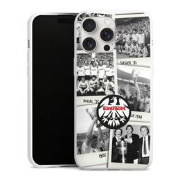 DeinDesign iPhone 15 Pro Max Handy Silikon H&uuml;lle Case wei&szlig; Handyh&uuml;lle Retro Official Licensed Product Eintracht Frankfurt Silikon Case
