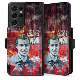 DeinDesign Galaxy S21 Ultra 5G Handy Klapph&uuml;lle Handyh&uuml;lle aus Kunst Leder schwarz Flip Case 1. Fc Kaiserslautern 1. Fck Fritz Walter Sideflip mit Lasche