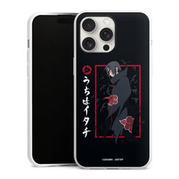 DeinDesign iPhone 15 Pro Max Handy Silikon H&uuml;lle Case wei&szlig; Handyh&uuml;lle Official Licensed Product Naruto Shippuden Itachi Uchiha Silikon Case