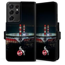 DeinDesign Galaxy S21 Ultra 5G Handy Klapph&uuml;lle Handyh&uuml;lle aus Kunst Leder schwarz Flip Case Stadium 1. Fc K&ouml;ln Official Licensed Product Sideflip mit Lasche