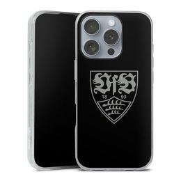 DeinDesign iPhone 16 Pro Handy Silikon H&uuml;lle Case transparent Handyh&uuml;lle Official Licensed Product Vfb Stuttgart Logo Silikon Case