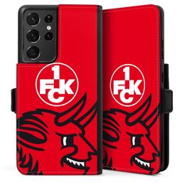 DeinDesign Galaxy S21 Ultra 5G Handy Klapph&uuml;lle Handyh&uuml;lle aus Kunst Leder schwarz Flip Case Devil 1. Fc Kaiserslautern 1. Fck Sideflip mit Lasche