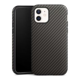 DeinDesign iPhone 12 mini Handy Panzer Handyh&uuml;lle robuste Outdoor H&uuml;lle Schutzh&uuml;lle gl&auml;nzend Carbon Metallic Look Muster Tough Case