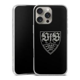 DeinDesign iPhone 16 Pro Max Handy Silikon H&uuml;lle Case transparent Handyh&uuml;lle Official Licensed Product Vfb Stuttgart Logo Silikon Case