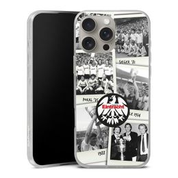 DeinDesign iPhone 16 Pro Max Handy Silikon H&uuml;lle Case transparent Handyh&uuml;lle Retro Official Licensed Product Eintracht Frankfurt Silikon Case