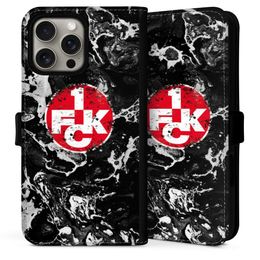 DeinDesign iPhone 16 Pro Handy Klapph&uuml;lle Handyh&uuml;lle aus Kunst Leder schwarz Flip Case Coat Of Arms 1. Fc Kaiserslautern Muster Sideflip mit Lasche