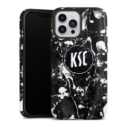 DeinDesign iPhone 13 Pro Max Handy Panzer Handyh&uuml;lle robuste Outdoor H&uuml;lle Schutzh&uuml;lle gl&auml;nzend Karlsruher Sc Ksc Official Licensed Product Tough Case