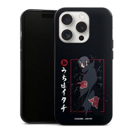 DeinDesign iPhone 15 Pro Handy Slim Case extra d&uuml;nn Silikon Handyh&uuml;lle schwarz H&uuml;lle Official Licensed Product Naruto Shippuden Itachi Uchiha Silikon Slim Case