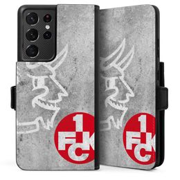 DeinDesign Galaxy S21 Ultra 5G Handy Klapph&uuml;lle Handyh&uuml;lle aus Kunst Leder schwarz Flip Case 1. Fck Devil 1. Fc Kaiserslautern Sideflip mit Lasche