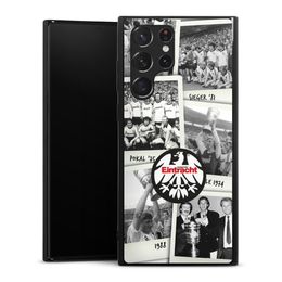 DeinDesign Galaxy S22 Ultra Handy Silikon H&uuml;lle Case schwarz Handyh&uuml;lle Retro Official Licensed Product Eintracht Frankfurt