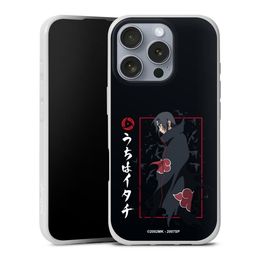 DeinDesign iPhone 16 Pro Handy Silikon H&uuml;lle Case wei&szlig; Handyh&uuml;lle Official Licensed Product Naruto Shippuden Itachi Uchiha Silikon Case