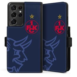 DeinDesign Galaxy S21 Ultra 5G Handy Klapph&uuml;lle Handyh&uuml;lle aus Kunst Leder schwarz Flip Case Logo 1. Fc Kaiserslautern 1. Fck Sideflip mit Lasche