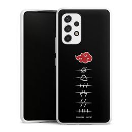 DeinDesign Galaxy A53 5G Handy Silikon H&uuml;lle Case wei&szlig; Handyh&uuml;lle Naruto Shippuden Akatsuki Official Licensed Product Silikon Case