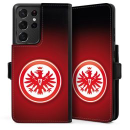 DeinDesign Galaxy S21 Ultra 5G Handy Klapph&uuml;lle Handyh&uuml;lle aus Kunst Leder schwarz Flip Case Official Licensed Product Coat Of Arms Eintracht Frankfurt Sideflip 