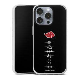DeinDesign iPhone 16 Pro Handy Silikon H&uuml;lle Case wei&szlig; Handyh&uuml;lle Naruto Shippuden Official Licensed Product Akatsuki Silikon Case